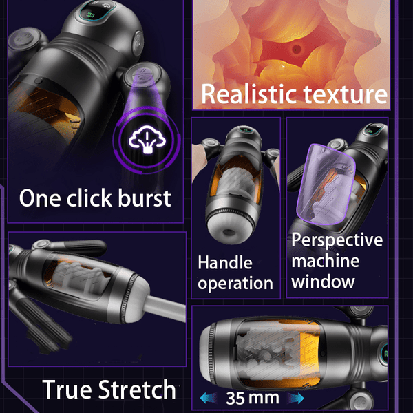 Lurevibe Bella Bot Robot Telescopic Vibrating Male Penis Stroker | Lurevibe